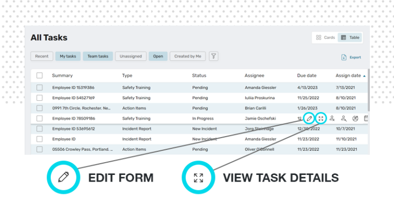 Portal Task Table View Update | FORM
